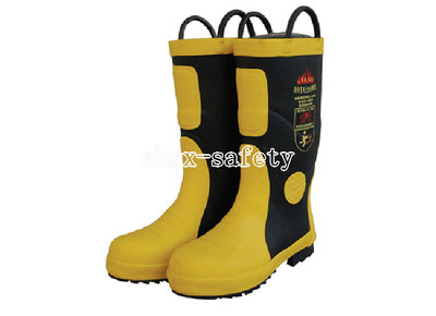 Inflaming Retarding Rubber Firefighter Safety Shoes Steel Toe Anti Heat ...