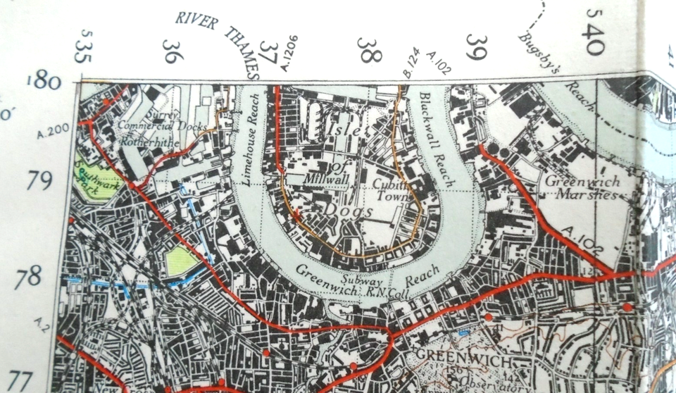 OS Ordnance Survey One Inch Cloth Map, London S. E , Sheet 171, 1946 on ...