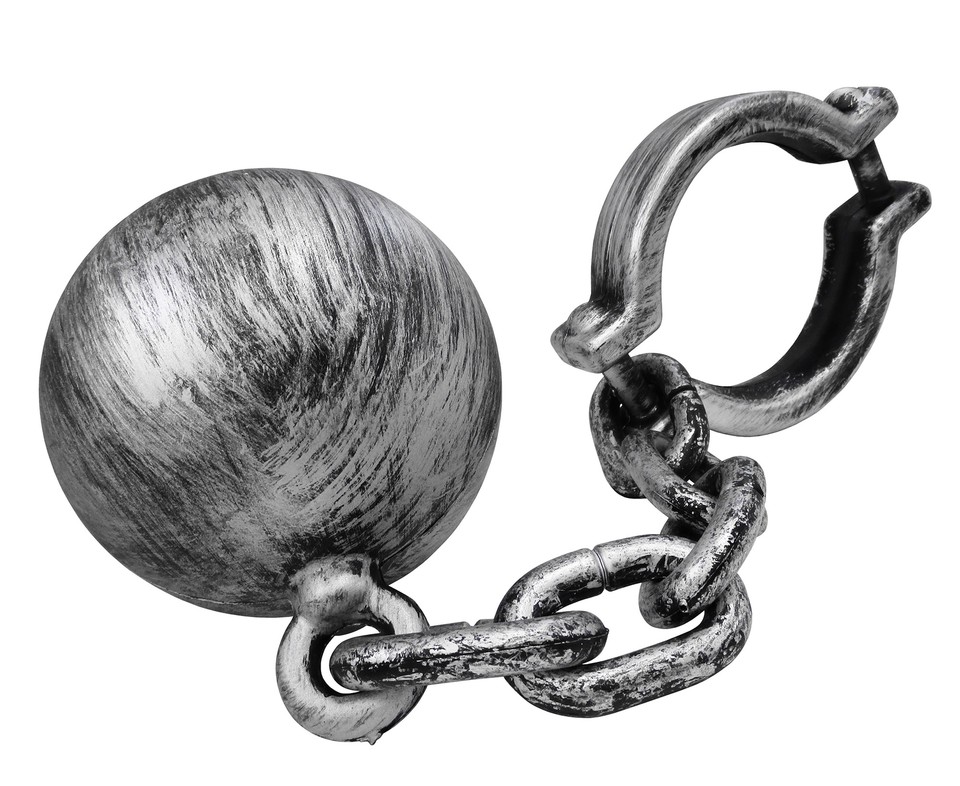 Adult Ball and Chain Leg Shackle Convict Prisoner Inmate Costume ...