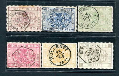 BELGIUM 1879/82 set of 6 parcel post and railway stamps - used | eBay