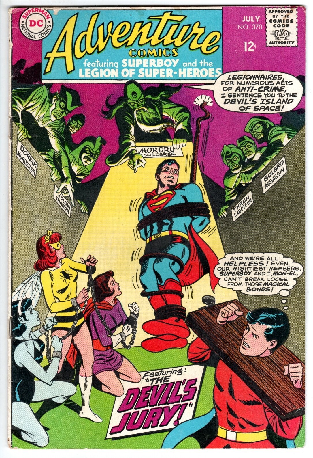 Adventure Comics #370: Superboy & The Legion of Super-Heroes, VG-Fine ...