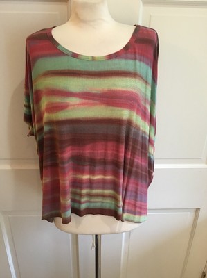 ALEXIS Intermix 100% Viscose Tye Dye Top Tunic Dolman Sleeves Sz Small ...