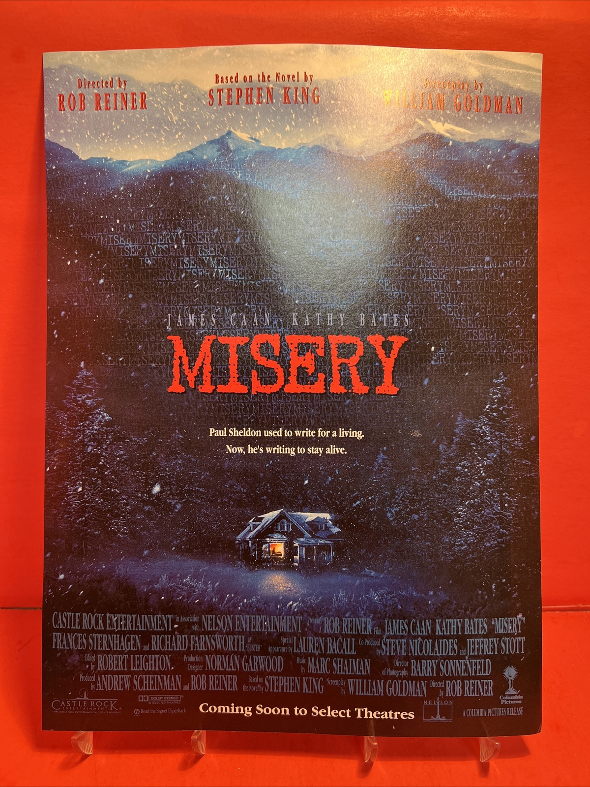Stephen king Misery movie poster/print ad/clipping /promo | eBay