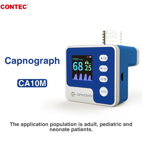 Contec LCD Portable Capnograph CA10M ETCO2 AwRR Measuring RESP Wavefom ...