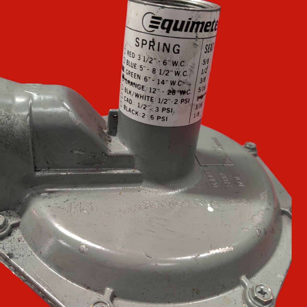 Equimeter 3/4" NPT, Green Spring 6"-14" W.C. Gas Pressure Regulator ...