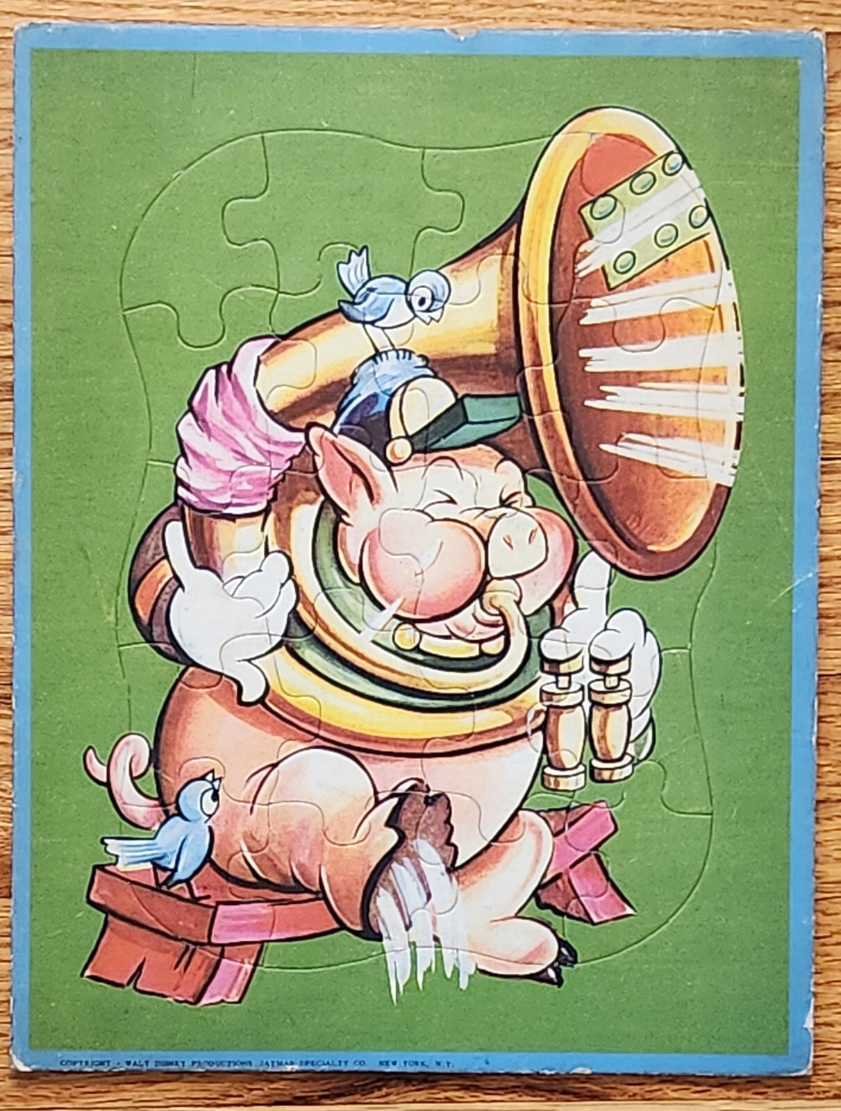 Walt Disney Silly Sympony Pig With Tuba Jaymar Children's Puzzle Circa ...