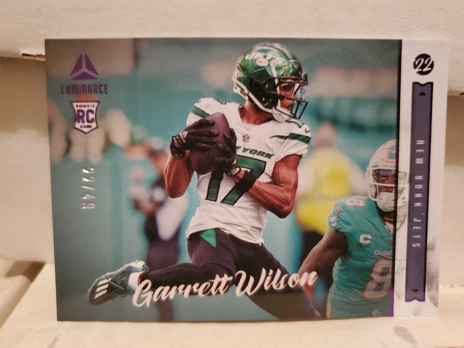 Garrett Wilson 2022 Panini Chronicles #217 Luminance Purple Parallel ...