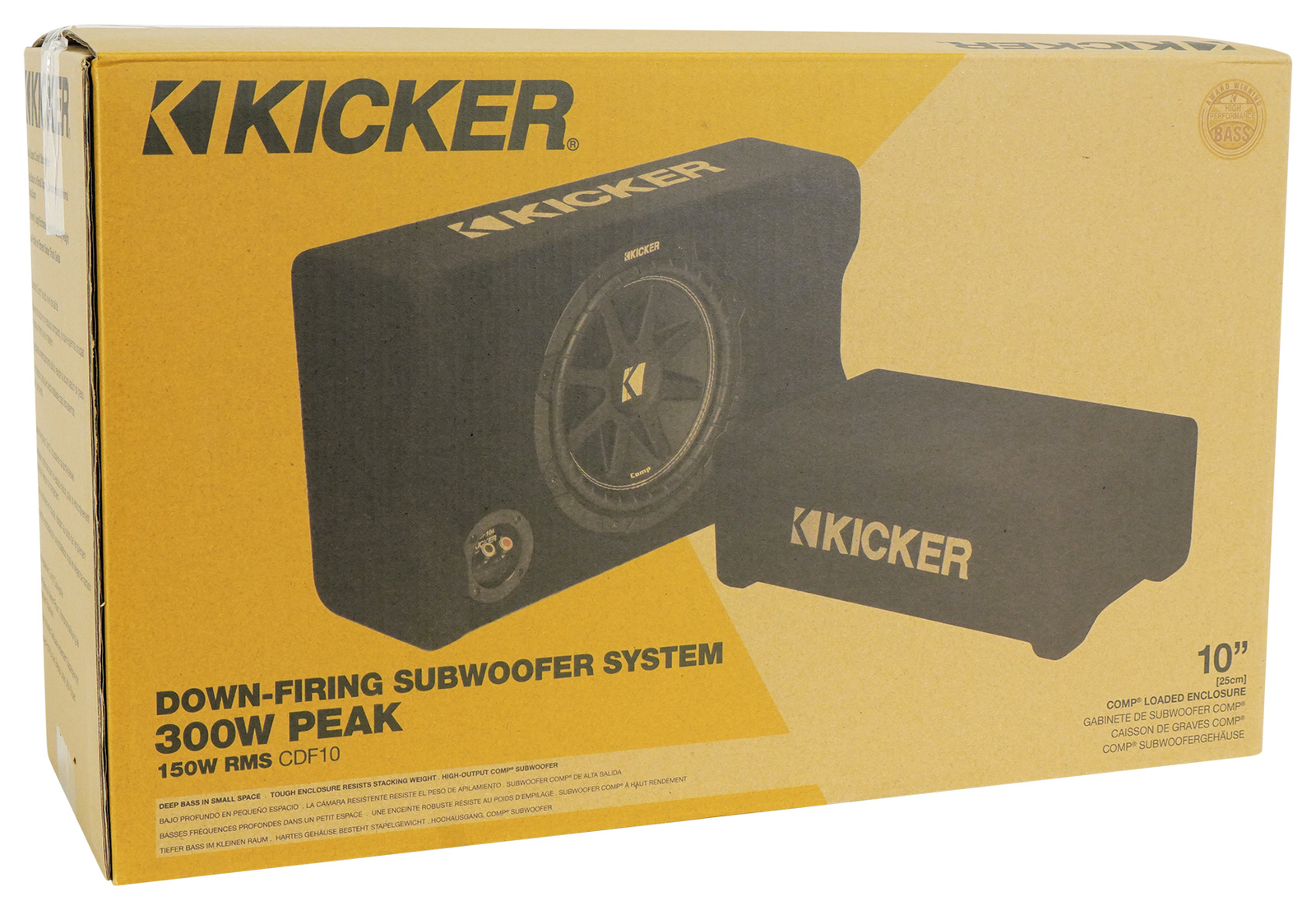 KICKER 48CDF104 Comp10 10" 300w Subwoofer+Sub Box Enclosure+Bluetooth ...