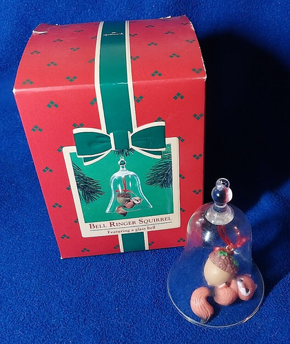 Hallmark 1984 Bell Ringer Squirrel Keepsake Ornament Glass Bell QX4431 ...