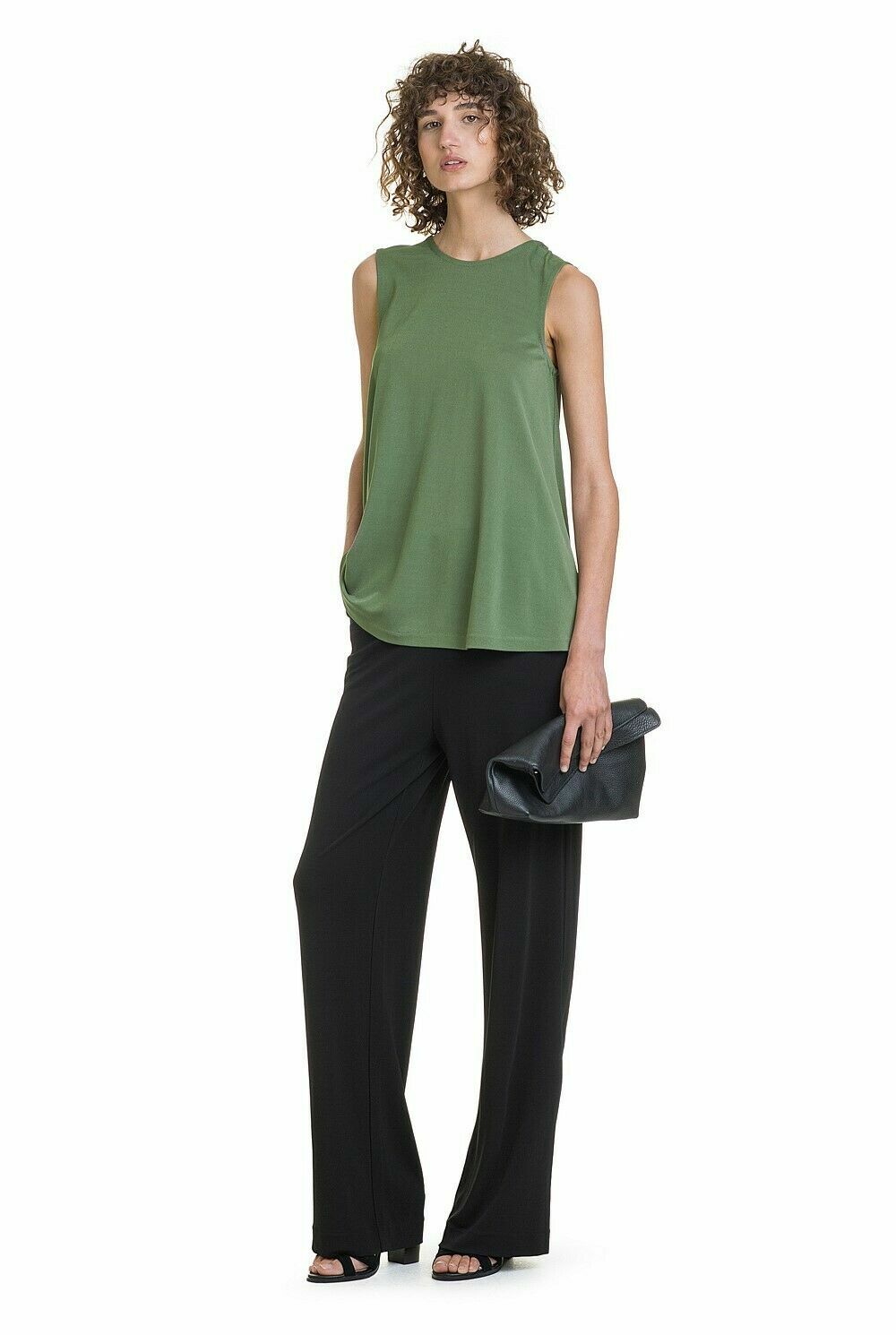 NWT Country Road Ruffle Back Tank [XS & L] Khaki Green Swing Blouse Top ...