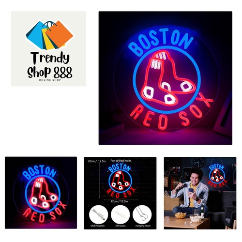 Neon Sign for Boston Baseball Team Logo,Led Neon Lights for Sports Man ...
