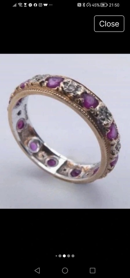 Gold Ruby Diamond Ring | eBay UK