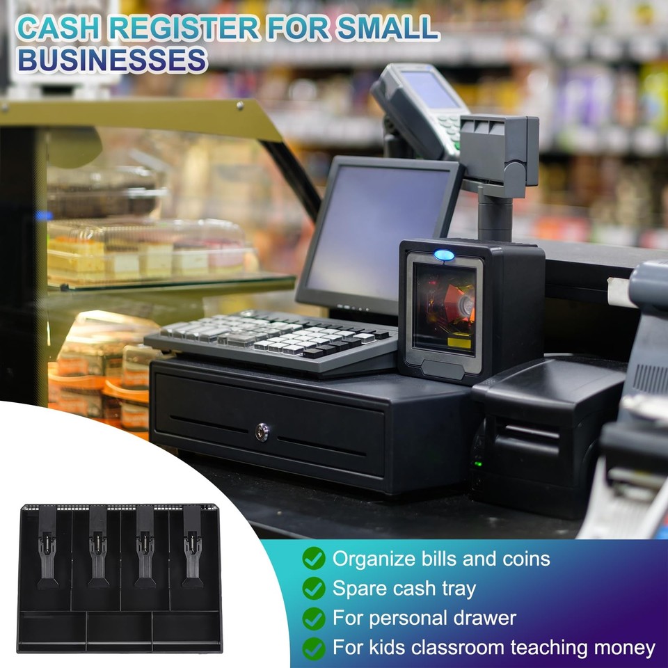 Money Tray Cash Register Drawer Insert Tray, Portable Currency Till ...
