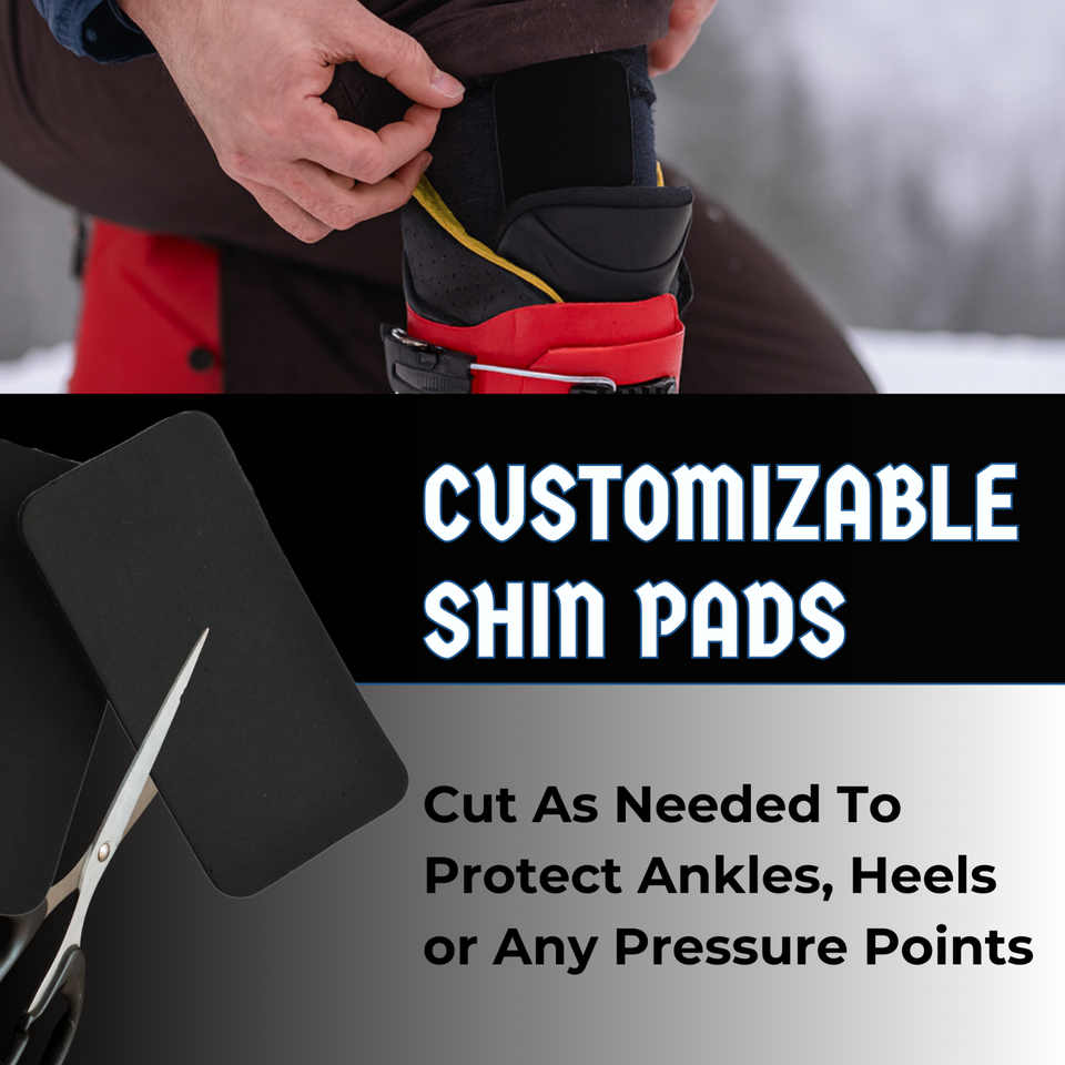 Boxum Ski Boot Shin Pads for Skiing & Snowboarding - Cushioned 1/4 ...