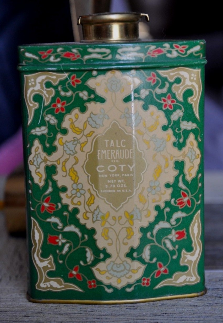 Vintage 20's/30's Emeraude by Coty Talc Dusting Powder 3.70oz Tin RARE ...