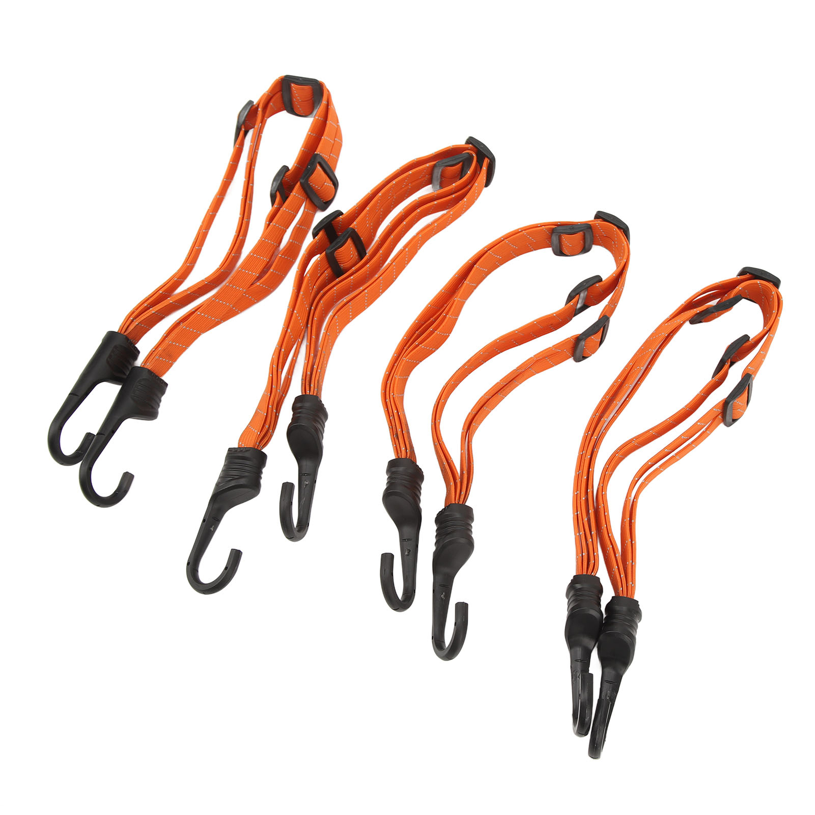 * Orange 60cm 4Pcs Motorcycle Luggage Rope Dual Hook Rugged Highly ...