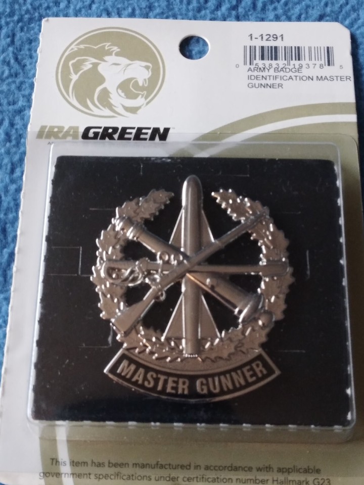 ARMY IDENTIFICATION BADGES: MASTER GUNNER - SILVER MIRROR - 1 1/2 & 2 ...