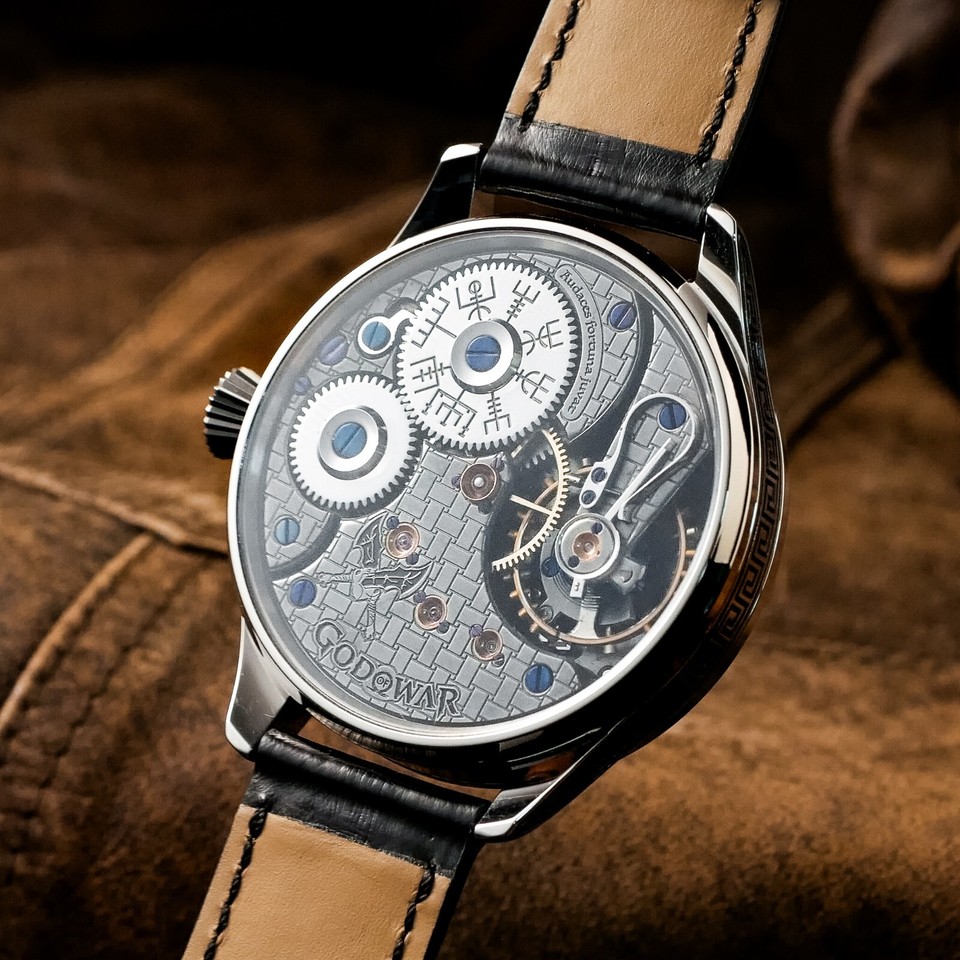 Omega Skeleton Mens Watch Engraved Swiss Silver Dial Steel Case 48mm ...