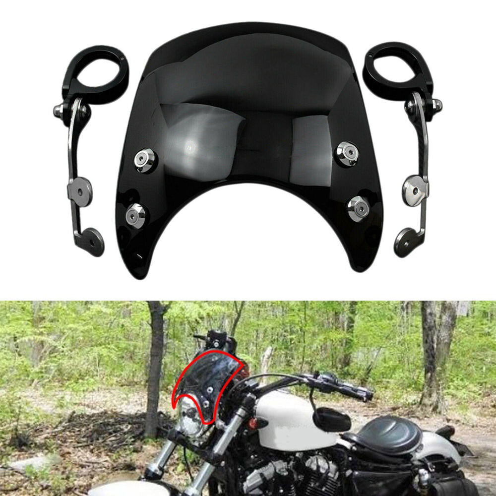 Schwarz Aluminum Windschild Windschutzscheibe Für Harley Iron 883 1200 ...