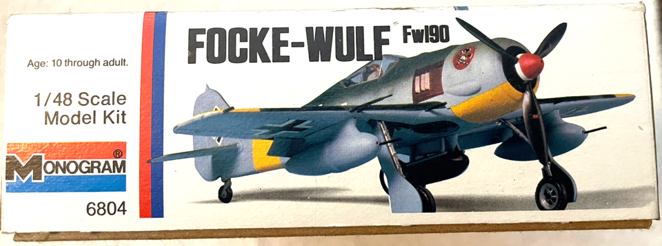 VINTAGE MODEL AIRPLANE KIT, FOCKE-WULF Fw190 by MONOGRAM 1/48 1973 | eBay