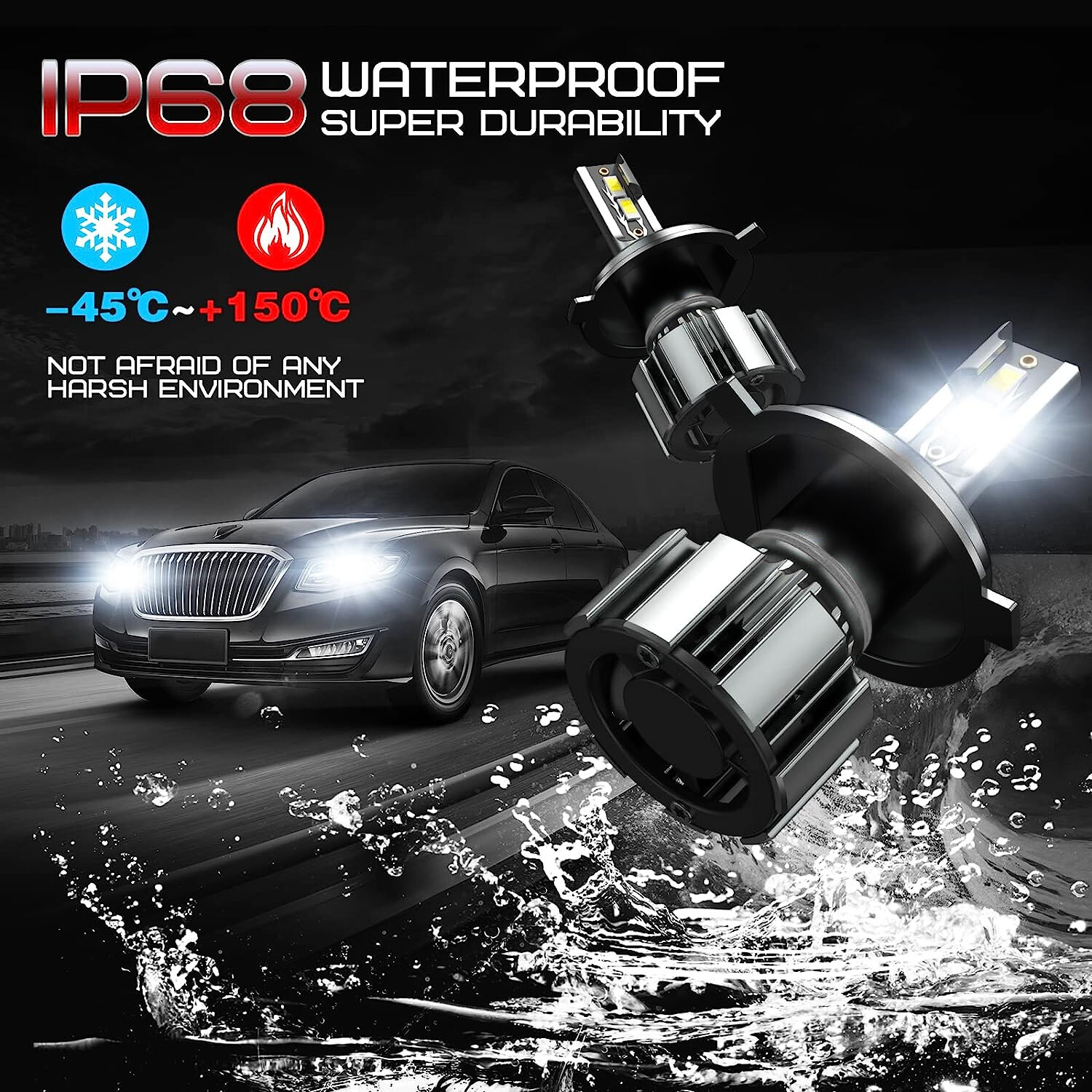 2* 9006 HB4 LED Headlight Globes High or Low Beam Bulbs 220w 6000LM ...