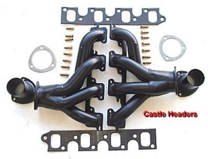 BRAND NEW UNIVERSAL HEADERS BLOCK HUGGERS FORD CLEVELAND 302 351 4V V8 ...