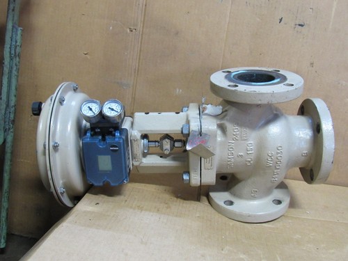 SAMSON ACTUATOR CONTROL VALVE 3277 CL150 3" W/ POSITIONER 3725 - USED ...