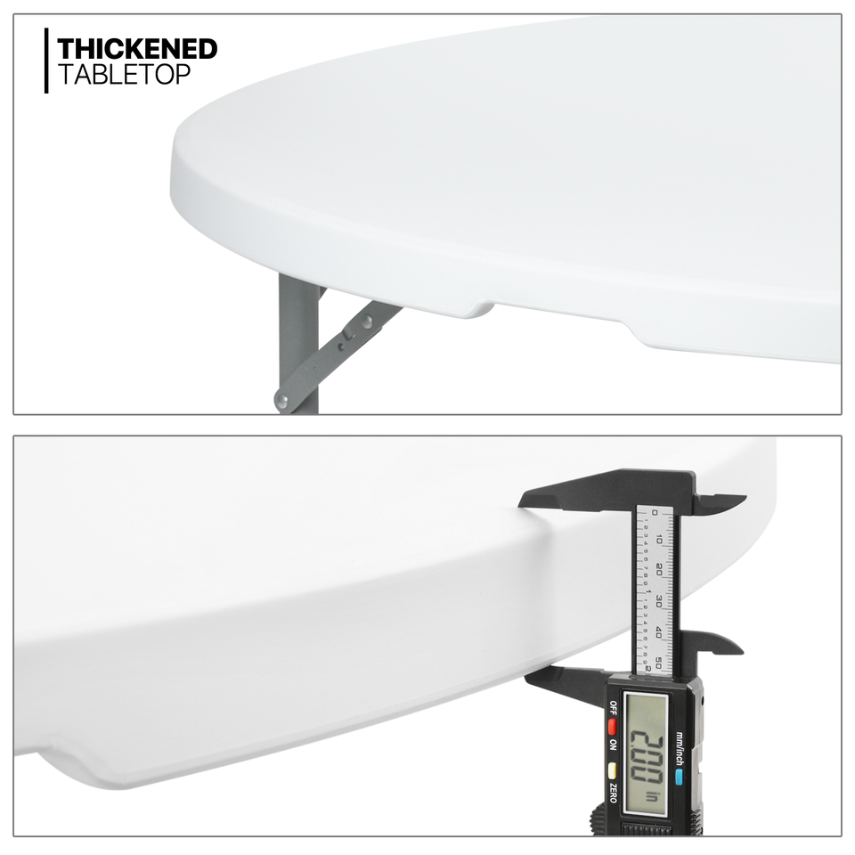 10 Pack White[5 FT FOLDING ROUND TABLE]Party Portable Camping Picnic ...