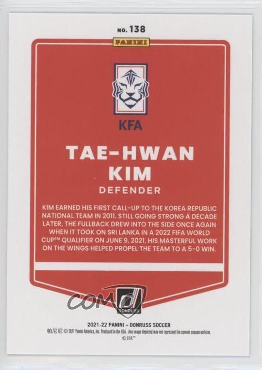 2021-22 Panini Donruss Road to Qatar Holo Green Laser Tae-hwan Kim #138 ...