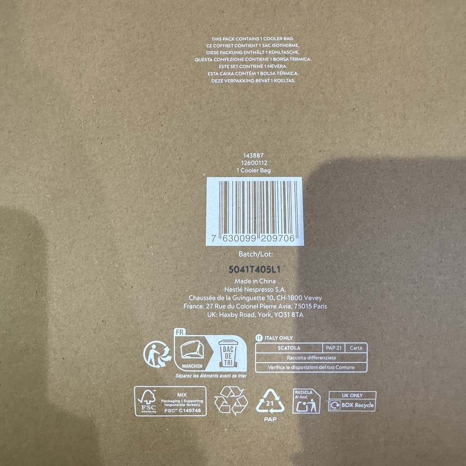 Nespresso Insulated Cooler Bag Zipper 10 x 8 x 6 Gift Brand New | eBay