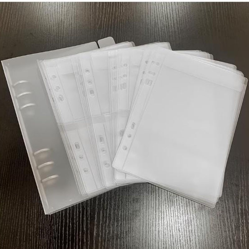 A5 Binder Pocket with 6 Holes Binder Sleeves PVC Document Filling Bags ...