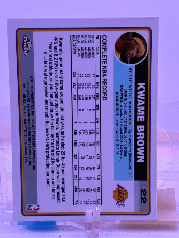 2006-07 Topps Chrome Base Card #22 Kwame Brown | eBay