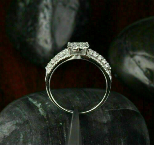 Triple Shank Engagement Ring 2.25Ct Round Cut VVS1 Moissanite in 14K ...