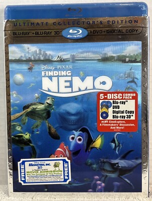 Authentic Pixar Finding Nemo 3D Blu-ray DVD & Digital Copy Lenticular ...