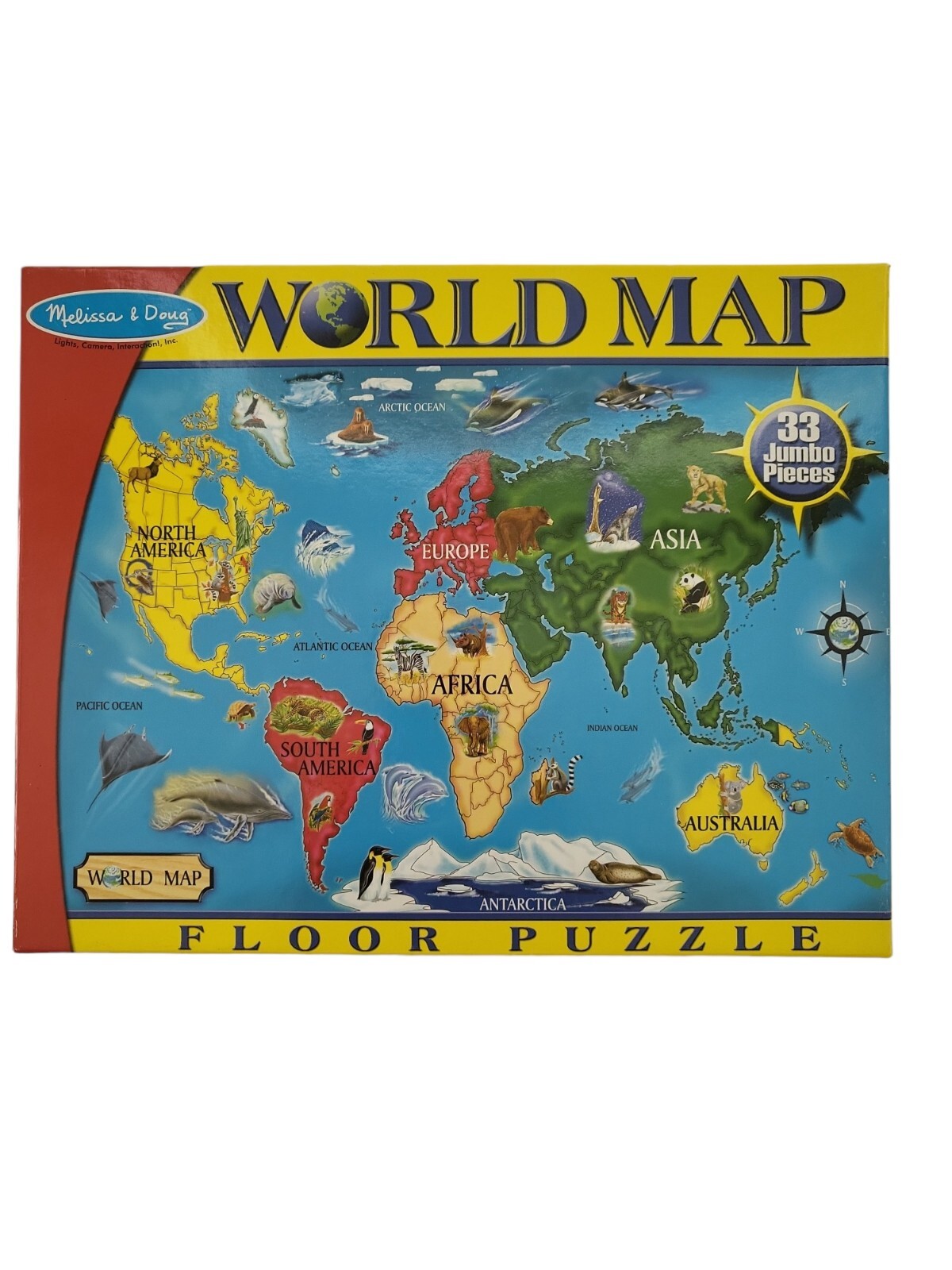 Melissa & Doug WORLD MAP 33 Pieces 2'×3' Floor Puzzle | eBay