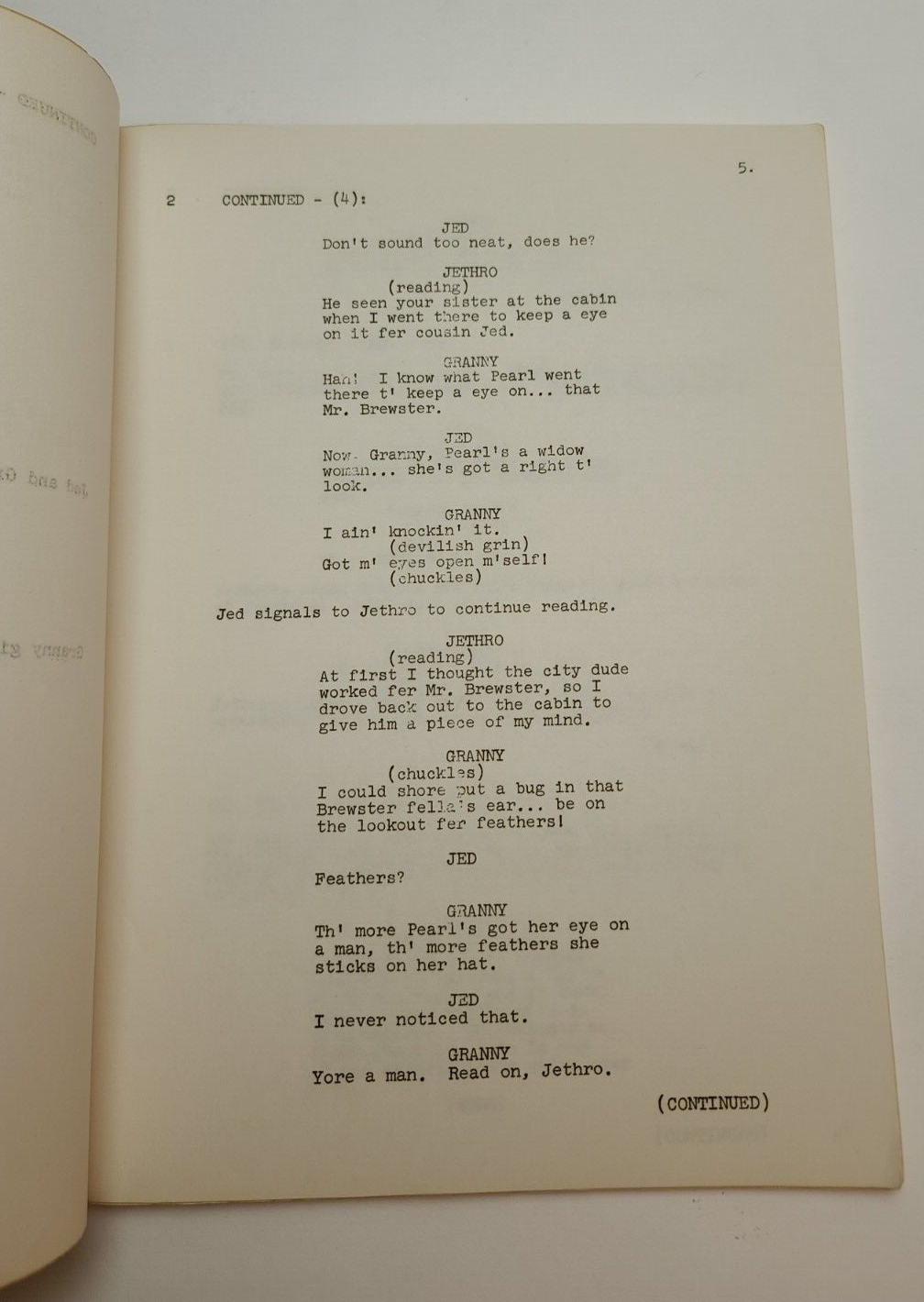 THE BEVERLY HILLBILLIES / Paul Henning 1962 TV Script "Jethro Goes to ...