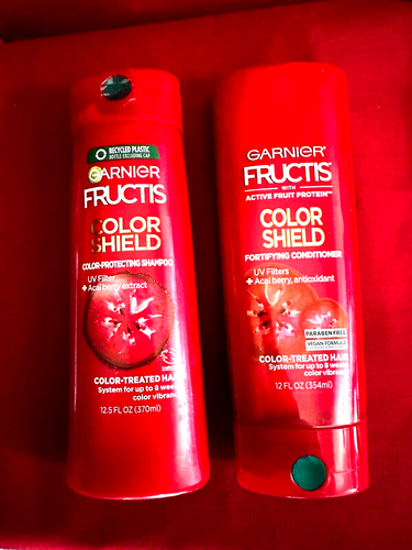2X GARNIER FRUCTIS COLOR VIBRANCY SHAMPOO/ COLOR PROTECTING CONDITIONER ...