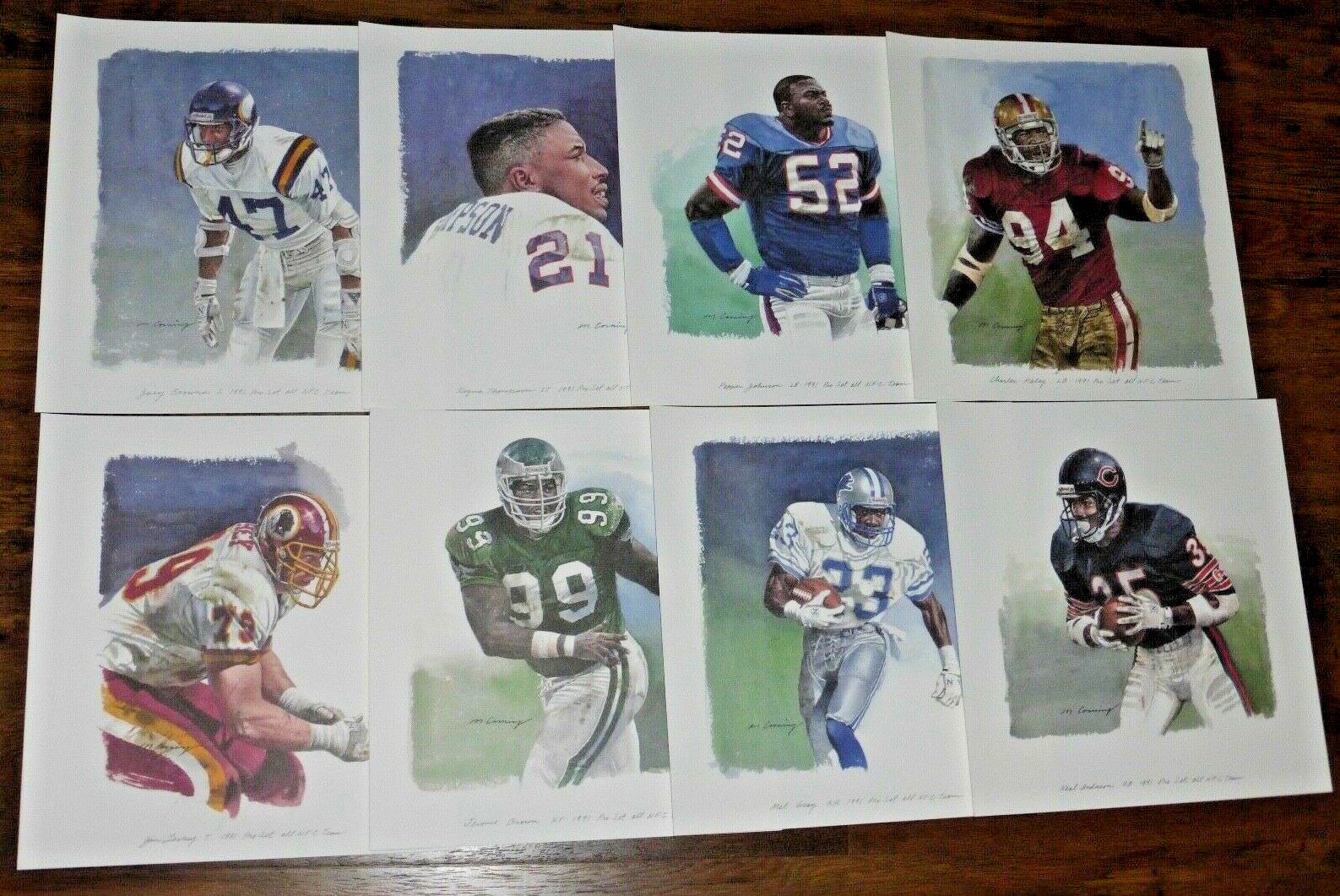 1991 PRO SET~27 LITHOGRAPH SET~MERV CORNING PRINT~JOE MONTANA BARRY ...