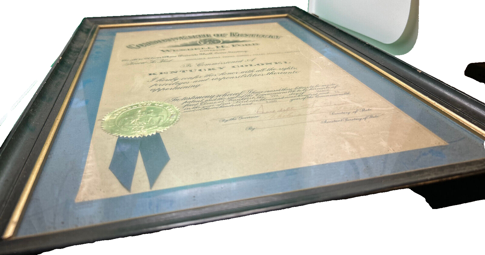 Kentucky Colonel commission Governor Wendell Ford signed 1974 framed ...