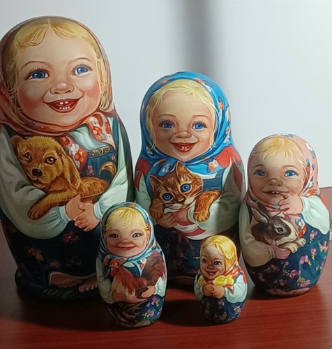 Russian Matryoshka Nesting Doll 5pc 7" Paint By Artist A Lukash | eBay