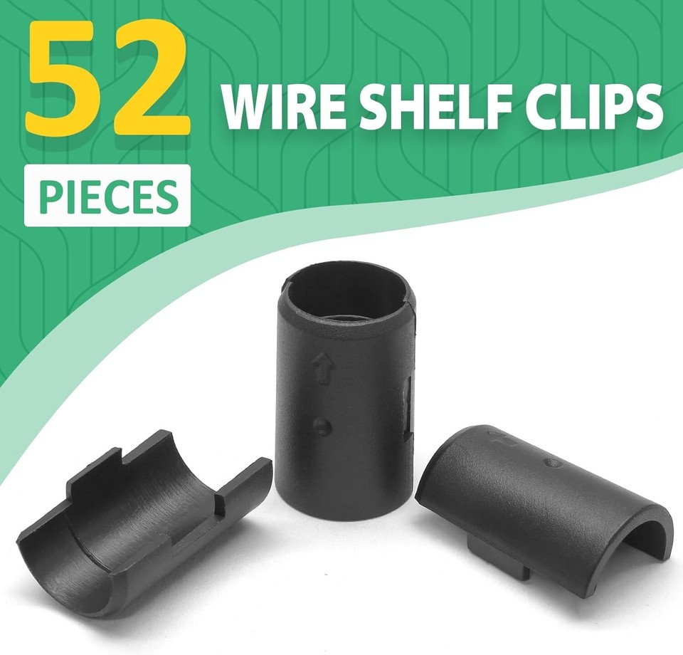52Pcs 3/4Inch Wire Shelf Clips,Heavy Duty Wire Shelving Clips ...
