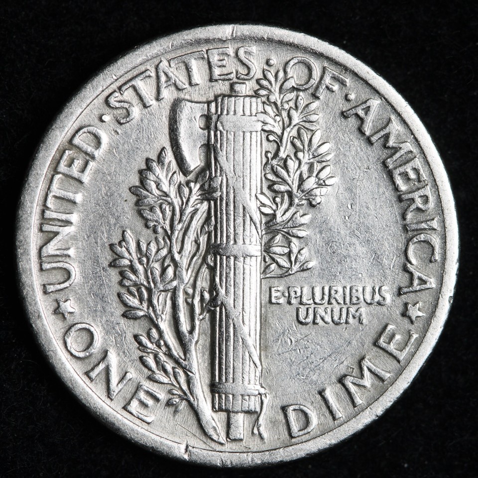 1918 Mercury Silver Dime AU E392 TSCE | eBay