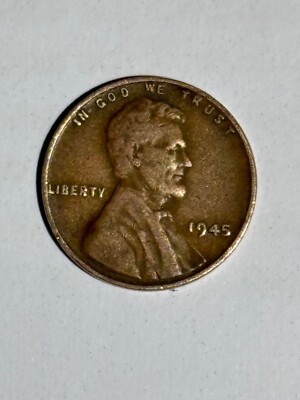 “Super Rare” 1945 Wheat Penny “No Mint Mark” (L )On The Rim And (W) On ...
