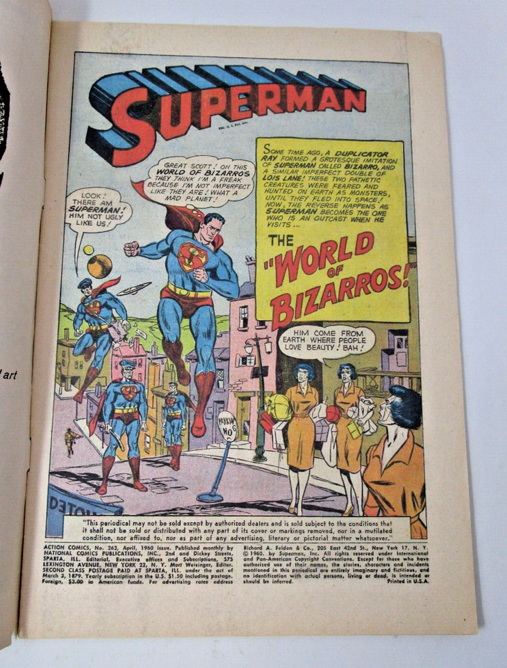 Action Comics #263 1960 [FN] Origin of Bizarro World Silver Age DC Key ...