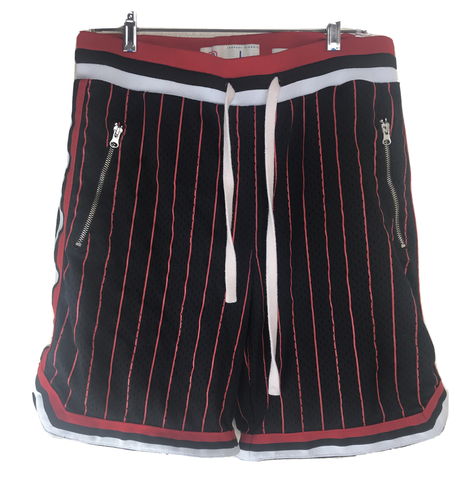 Bascom Projects 1993-XXV Basketball Mesh Shorts Black Red Stripes Sz ...