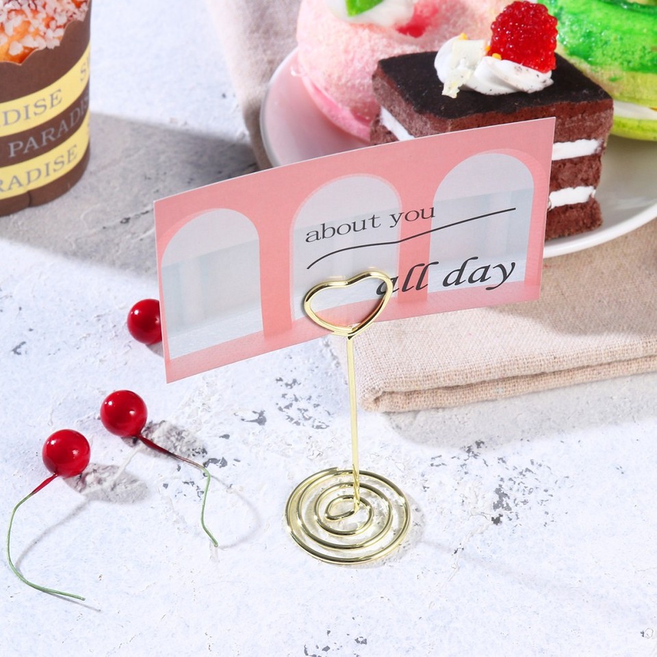 BESTOMZ 12PCS Shape Photo Holder Stands Table Number Holders Paper ...