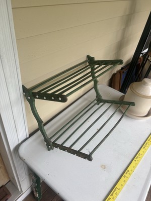 Antique Green Painted Drying Rack Shelf Americana Folk Art Primitive ...