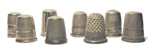 8 Vintage Brass Thimbles - All Different Designs - 1 Has A Thread ...