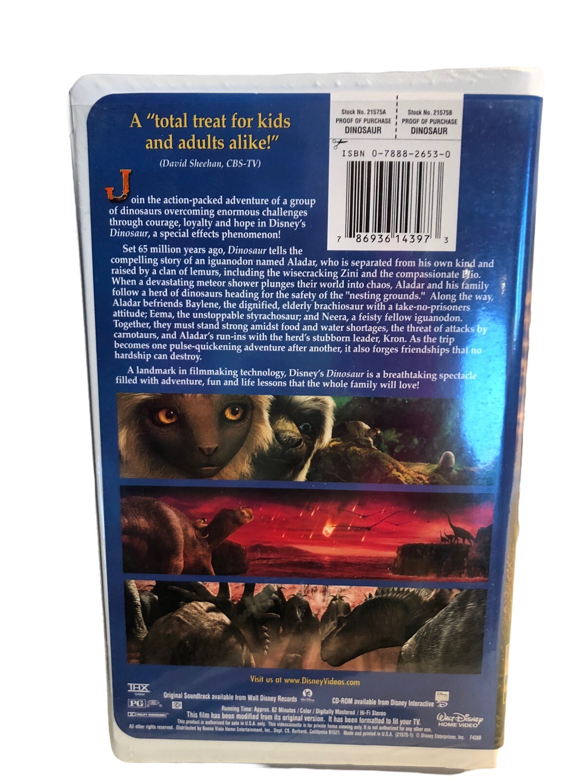 DINOSAUR Walt Disney 2000 VHS Kids Movie Clam Shell Case Collectible 82 ...