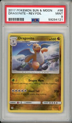 2017 Pokemon Sun & Moon Dragonite Reverse Foil Holo #96 PSA 9 | eBay